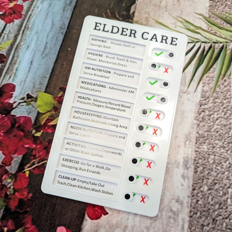 “Elder Care” Reusable Checklist Board (Customizable) | Reusables and More