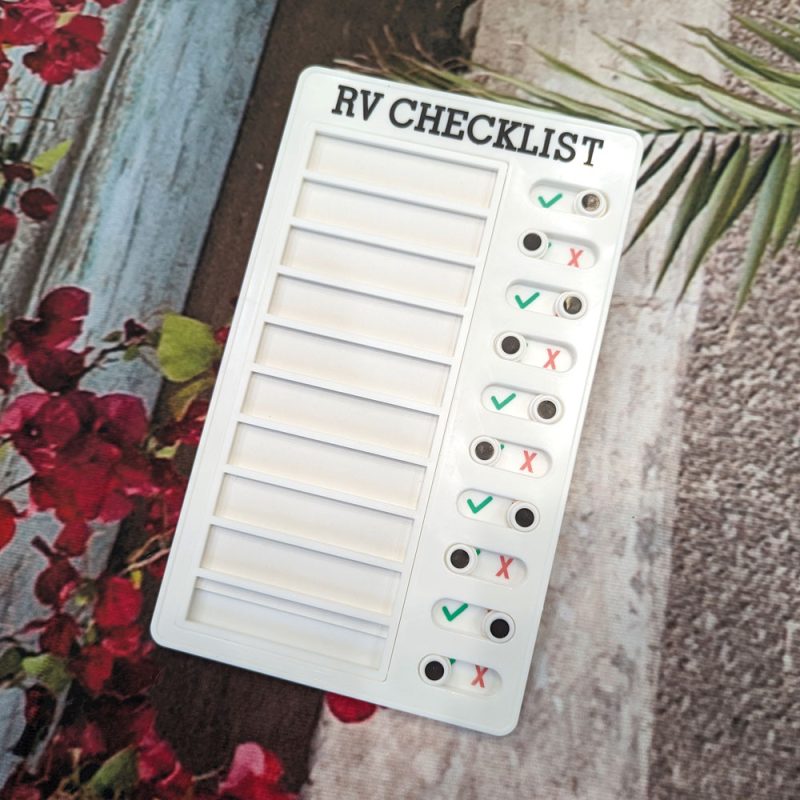“RV Checklist” Reusable Checklist Board (Blank) | Reusables and More