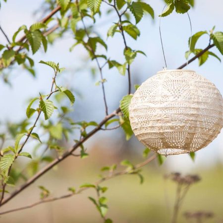 8" Wave Solar Lantern (Pearl) - ApricotMint | Reusables and More