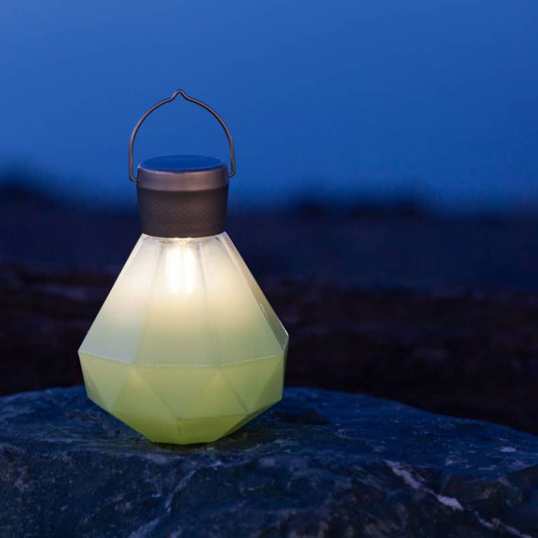5.5″ Gem Light Glass Solar Lantern (Jade) | Reusables and More